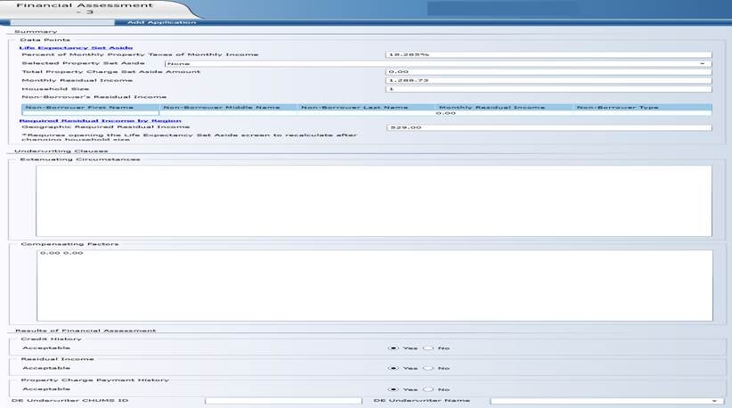 FHA Connection Financial Assessment for Link