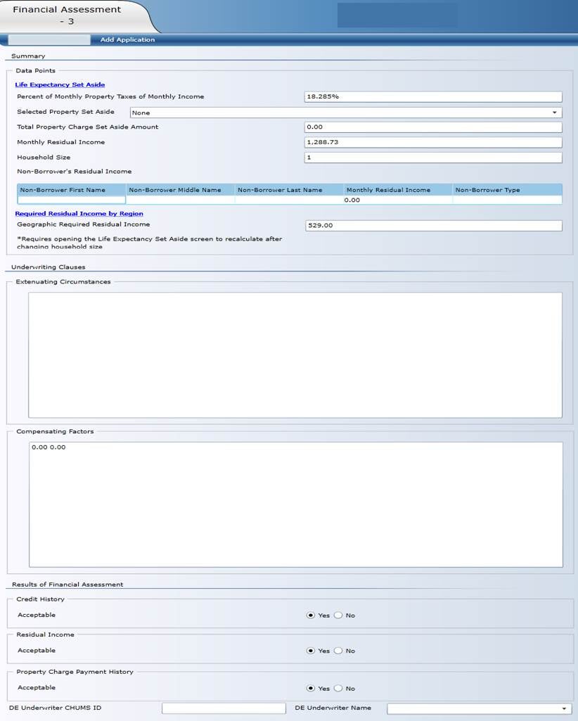 FHA Connection Financial Assessment for Link